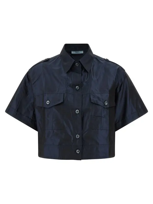 Prada Cropped Taffeta Shirt