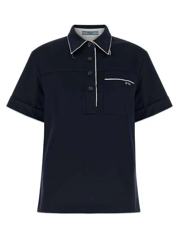 Prada Double-layer Polo Shirt - Blue