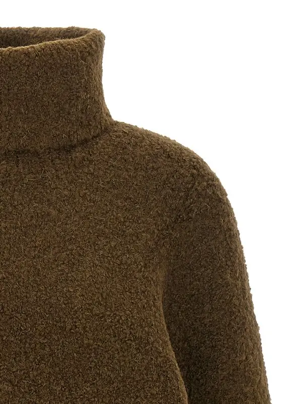 TOTEME Bouclé Turtleneck Sweater - Brown