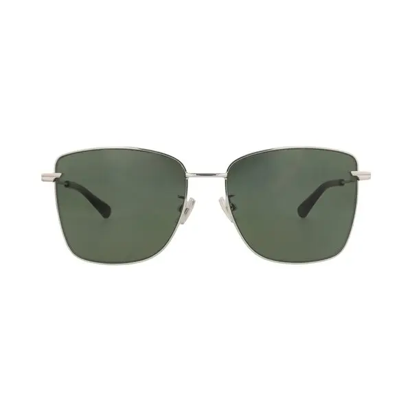 Bottega Veneta Square-frame Metal Sunglasses /green - Silver