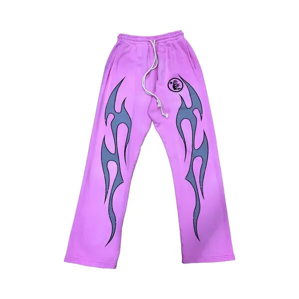 HELLSTAR Greatest Hits Flame Sweatpants - Pink