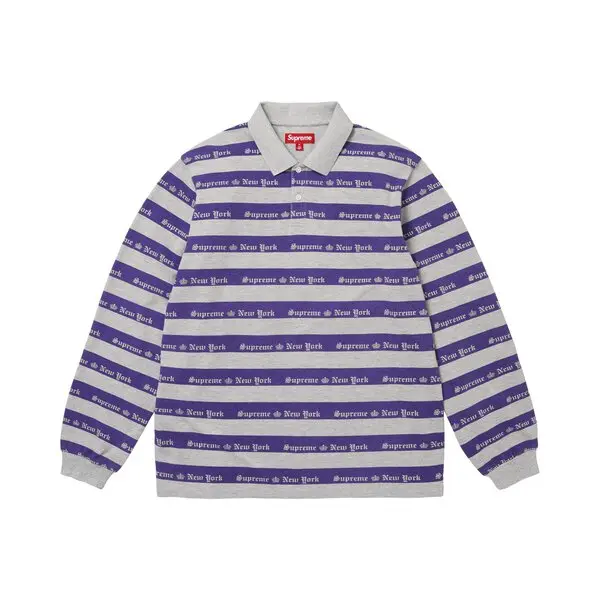 Supreme Old English Stripe Long-sleeve Polo 'heather