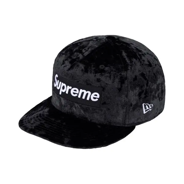 Supreme Crushed Velvet Box Logo New Era - Black