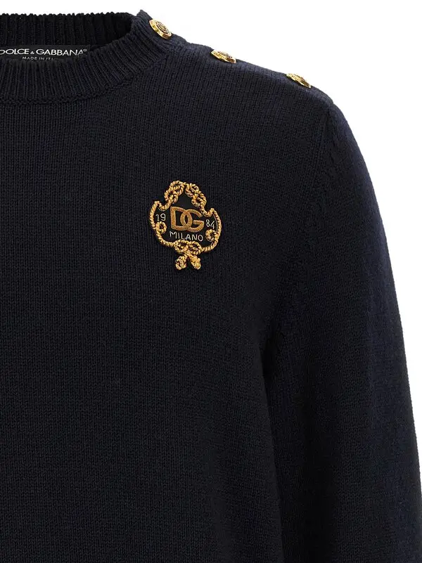 Dolce & Gabbana Embroidered Coat Of Arms Sweater