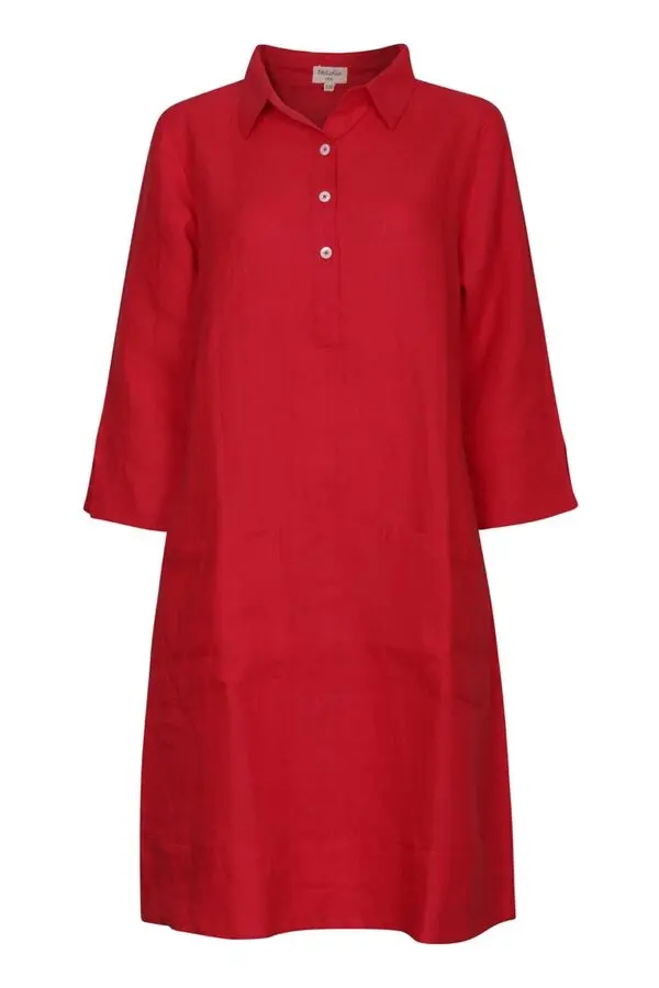 NOLOGO-CHIC Up Town Linen Shirt Dress Rosehip