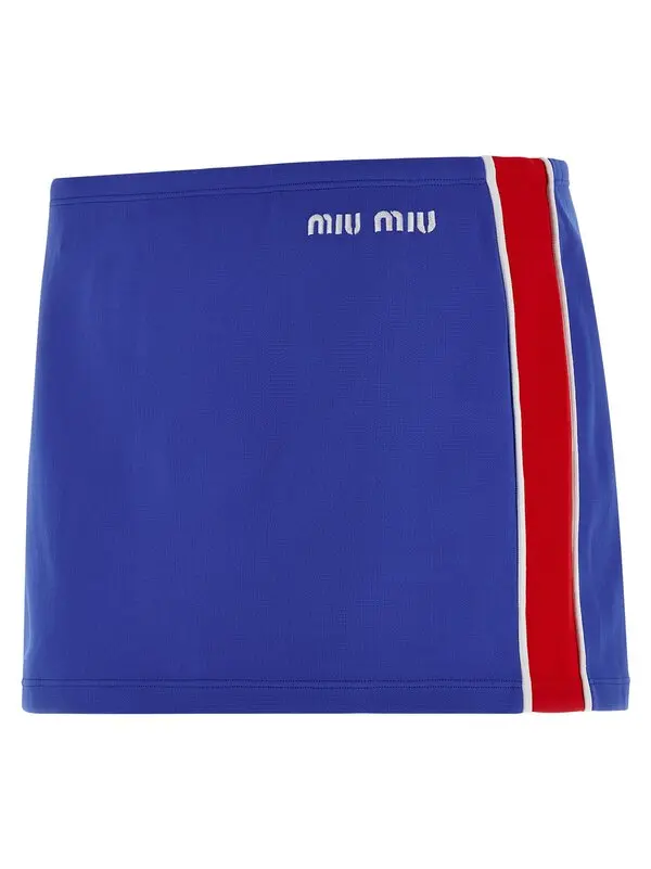 Miu Miu Logo Embroidery Skirt