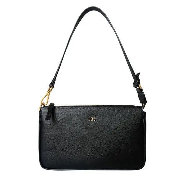 SAÉ Monet Saffiano Leather In Obsidian