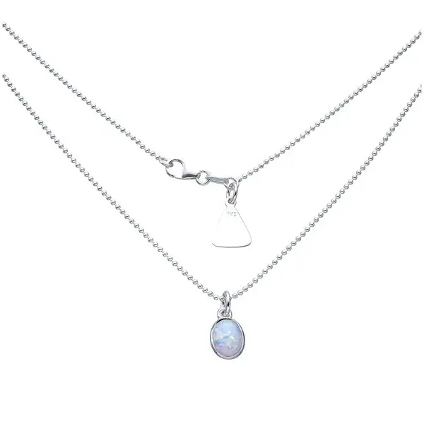 VON TRESKOW Oval Czelline Opal Box Chain Necklace