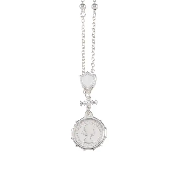 VON TRESKOW Shield & Threepence Cable Chain Necklace