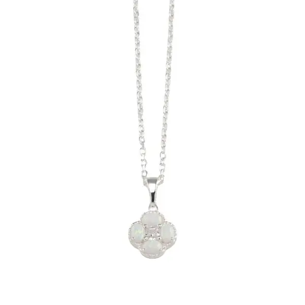 VON TRESKOW Czelline Opal Clover Belcher Necklace White
