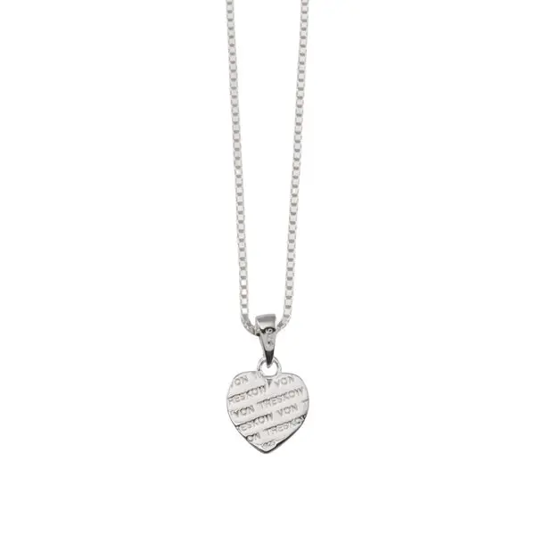 VON TRESKOW Box Chain Necklace With Vt Liebe Heart - Silver