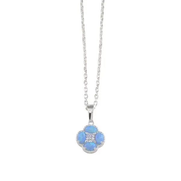 VON TRESKOW Czelline Opal Clover Belcher Necklace