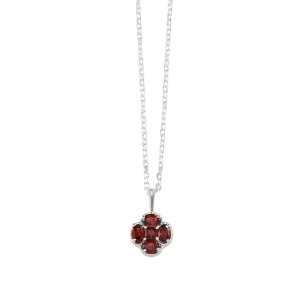 VON TRESKOW Garnet Clover Belcher Necklace