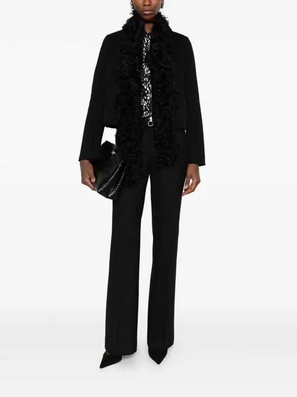 VIA MASINI 80 Wool Flared Leg Trousers