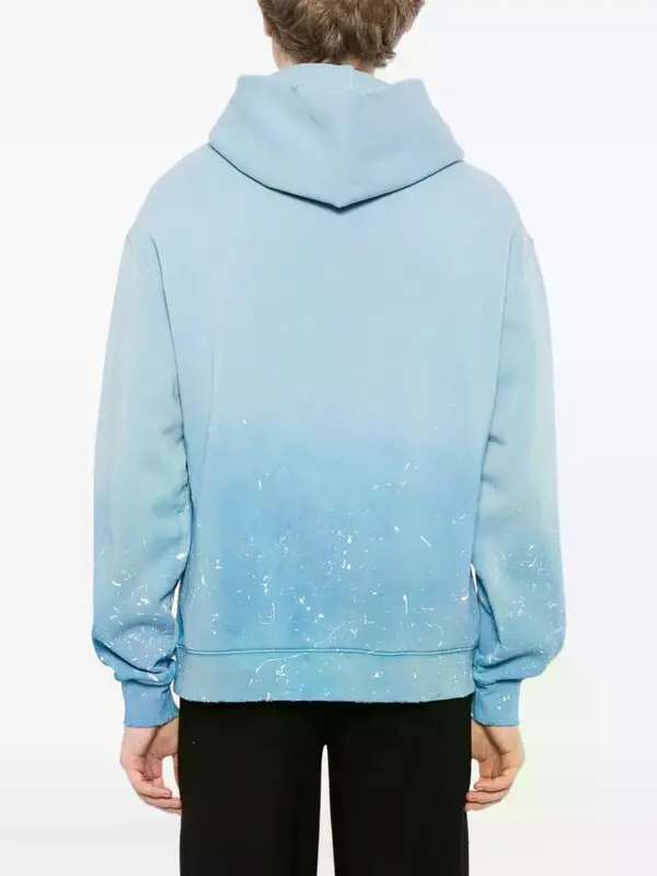 PALE CLOUD Paint-splatter Ombré-effect Hoodie