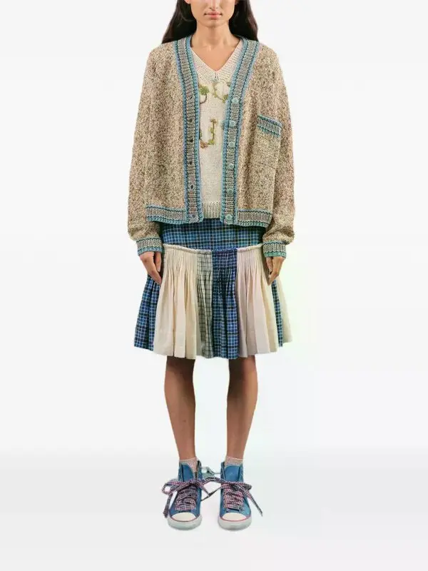 STORY MFG. Check Pleated Mini Skirt