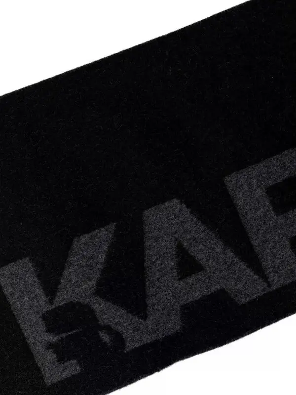 Karl Lagerfeld Logo-intarsia Fringed Scarf