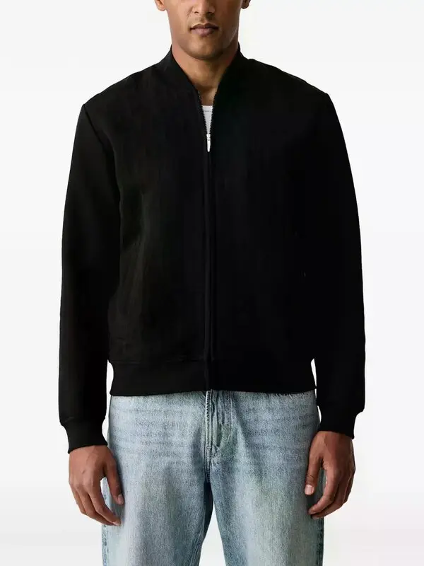 Karl Lagerfeld Monogram-jacquard Zip-up Sweater