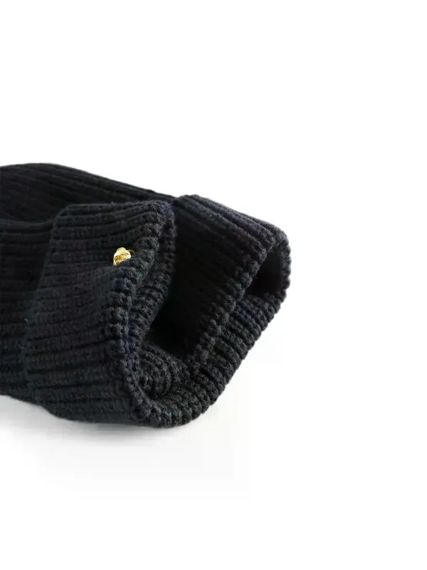 Barbour Logo-plaque Ribbed-knit Beanie Hat