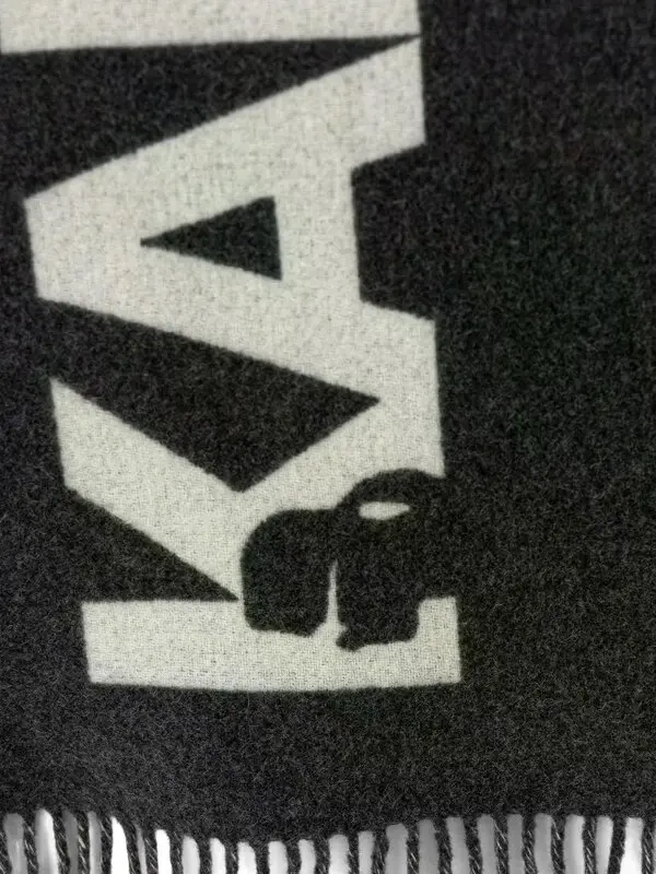 Karl Lagerfeld Logo-intarsia Fringed Scarf