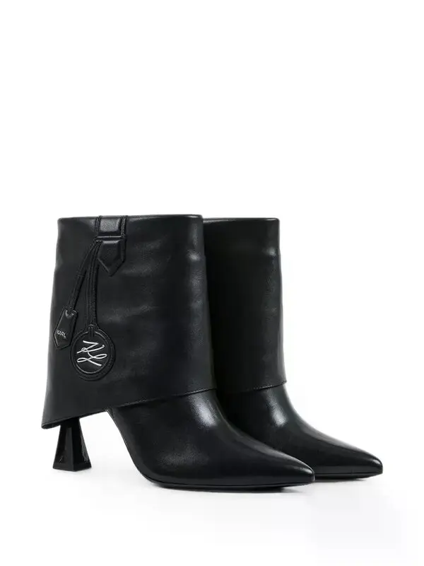 Karl Lagerfeld Foldover-panel Pointed-toe Boots