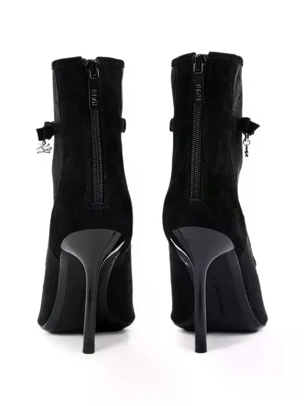 Karl Lagerfeld Lace-panelled Bow-detail Ankle Boots