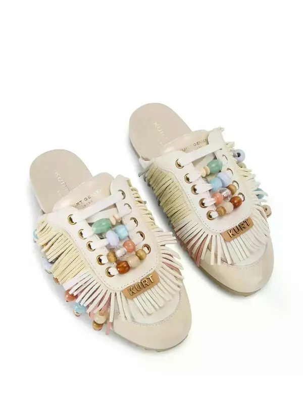 Kurt Geiger Islington P Fringe Mules - Neutrals