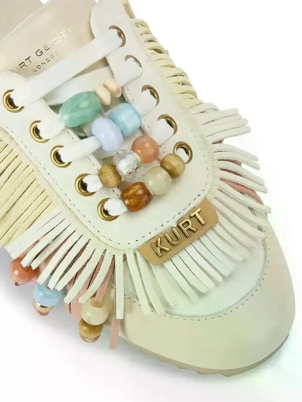 Kurt Geiger Islington P Fringe Mules - Neutrals