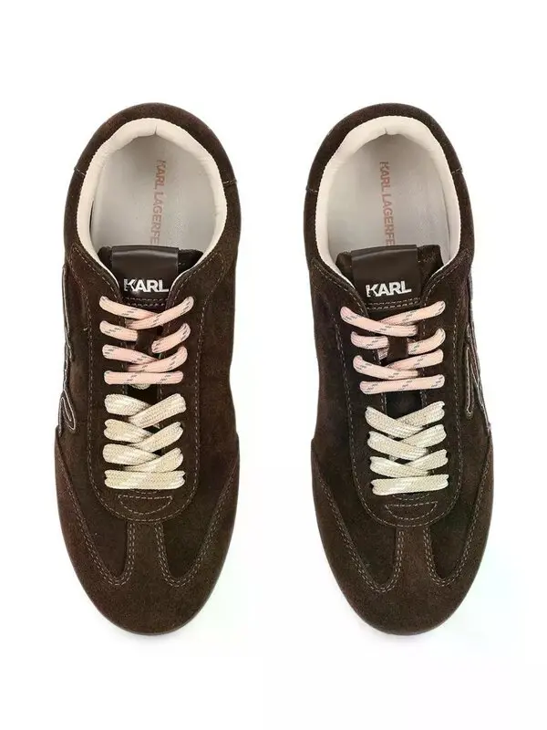 Karl Lagerfeld Logo-embroidered Suede Sneakers