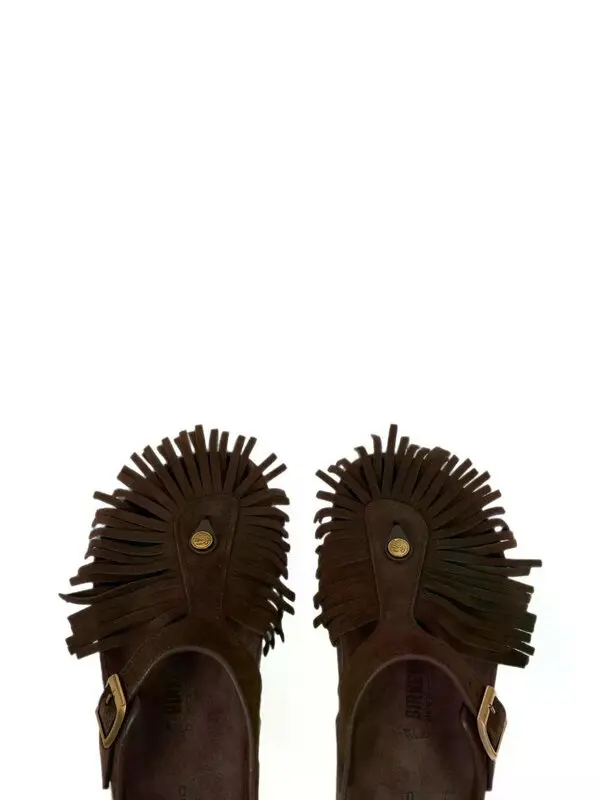 Etro X Birkenstock Suede Gizeh Sandals With Fringes