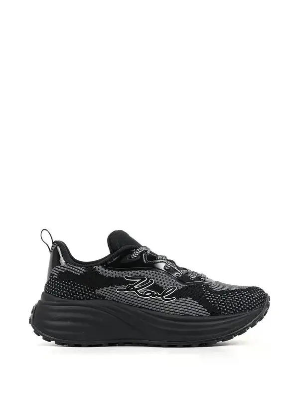 Karl Lagerfeld Logo-embroidered Knit Sneakers - Black
