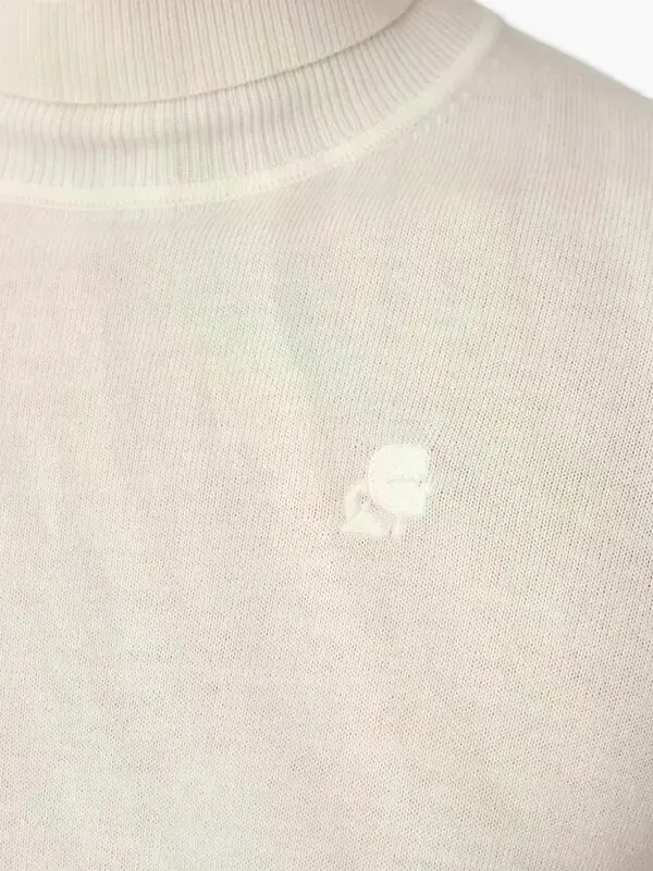Karl Lagerfeld Roll-neck Logo-embroidered Sweater
