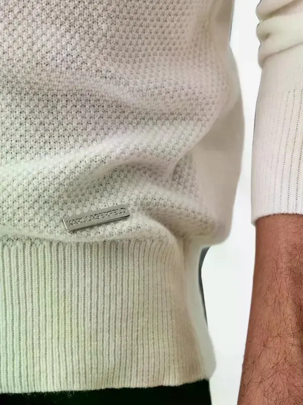 Karl Lagerfeld Waffle-knit Crew-neck Sweater