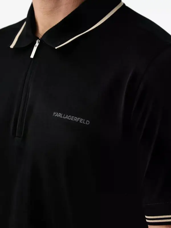 Karl Lagerfeld Zip-fastening Tipped Polo Shirt