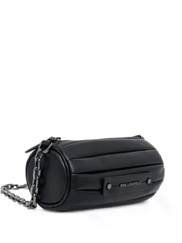 Karl Lagerfeld Quilted Leather Shoulder Bag - Black