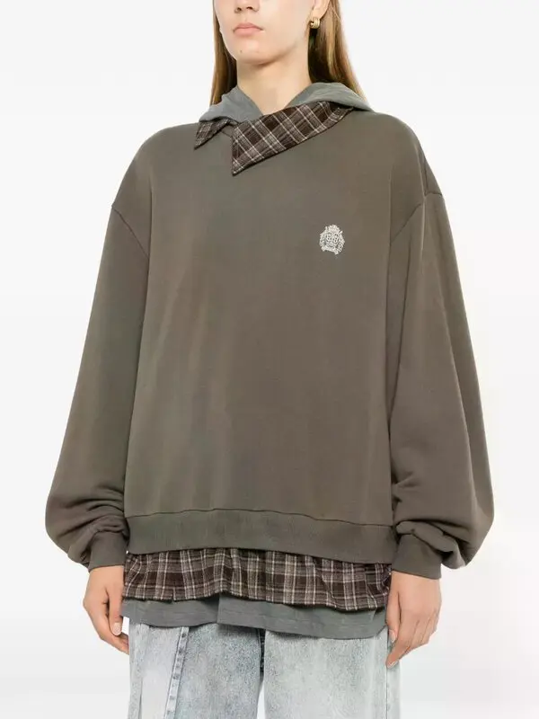 BONBOM Shirt & Sweat Shirt Layered Hoodie - Green