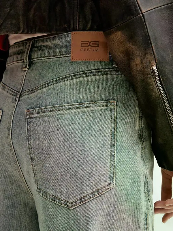 GESTUZ Gznoma Faded-effect Panelled Jeans