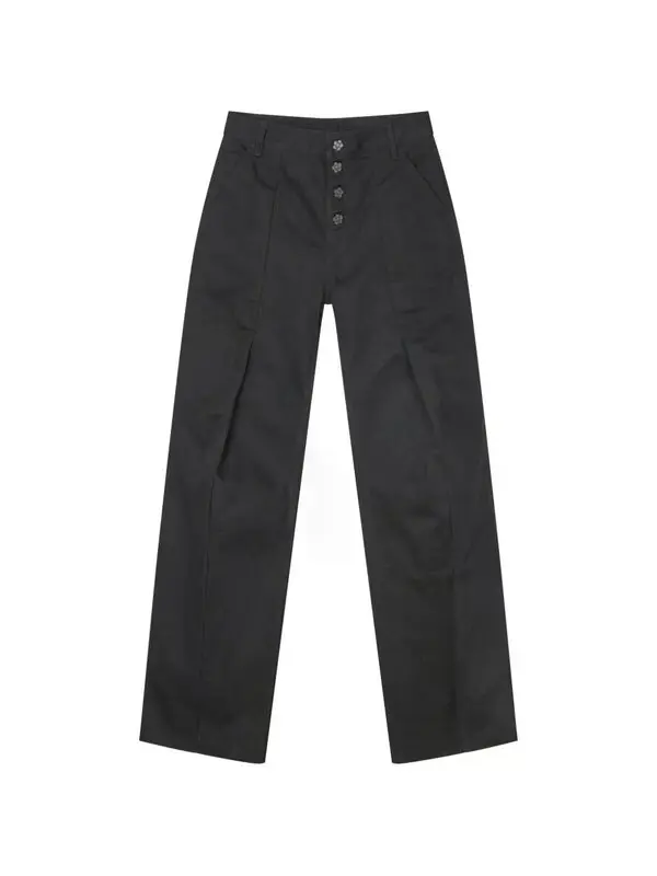 Cecilie Bahnsen Floral-button Straight Trousers
