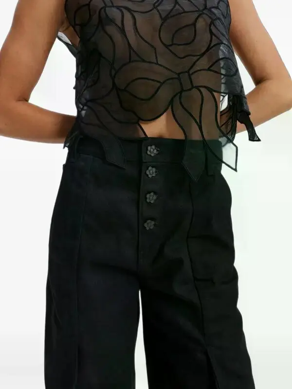 Cecilie Bahnsen Floral-button Straight Trousers