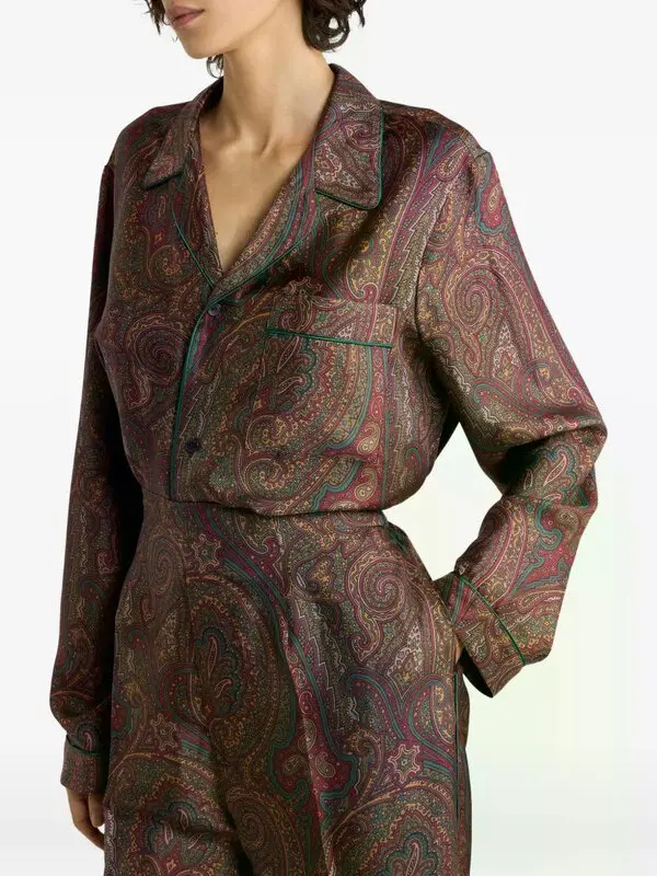 Etro Silk Pyjama Set With Arnica Motif