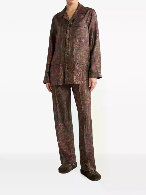 Etro Silk Pyjama Set With Arnica Motif