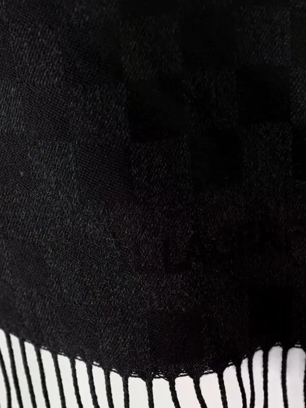 Karl Lagerfeld Check-pattern Fringed Scarf