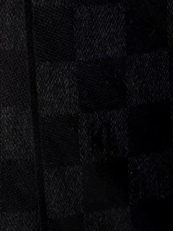 Karl Lagerfeld Check-pattern Fringed Scarf