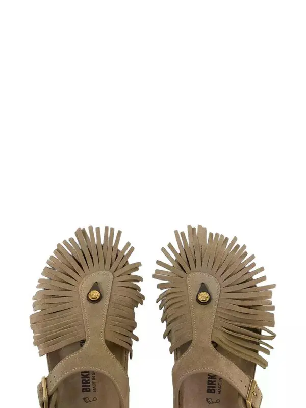 Etro X Birkenstock Suede Gizeh Sandals With Fringes