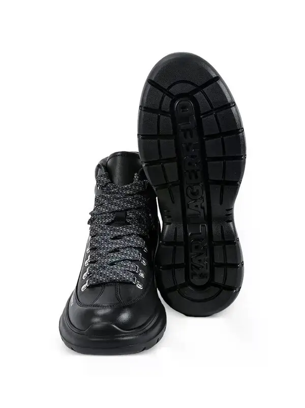 Karl Lagerfeld Lace-up Leather Hiking Boots