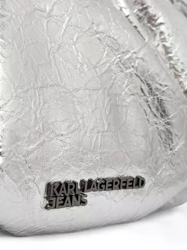 Karl Lagerfeld Metallic-effect Ruched Shoulder Bag