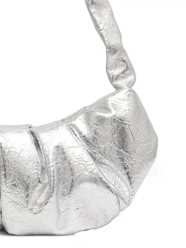 Karl Lagerfeld Metallic-effect Ruched Shoulder Bag