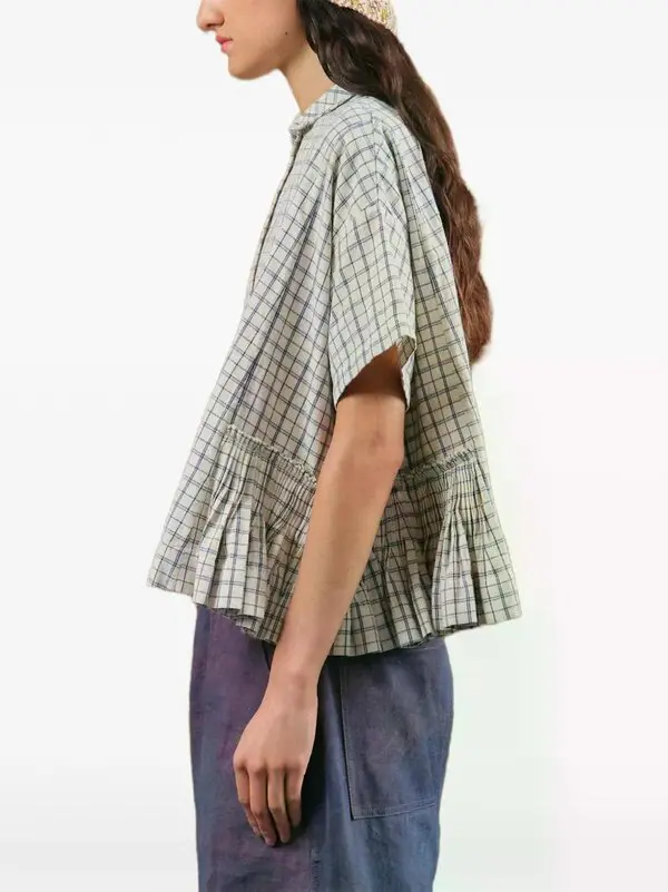 STORY MFG. Check Pleated Shirt