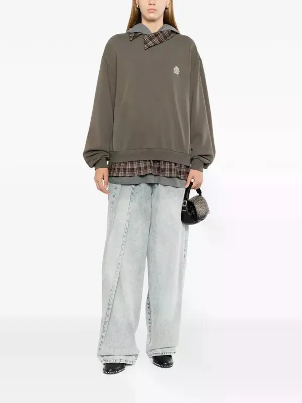 BONBOM Layered-panel Wide-leg Jeans