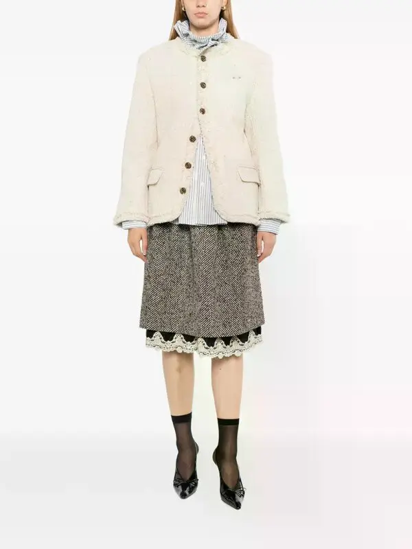 BONBOM Round-neck Tweed Blazer